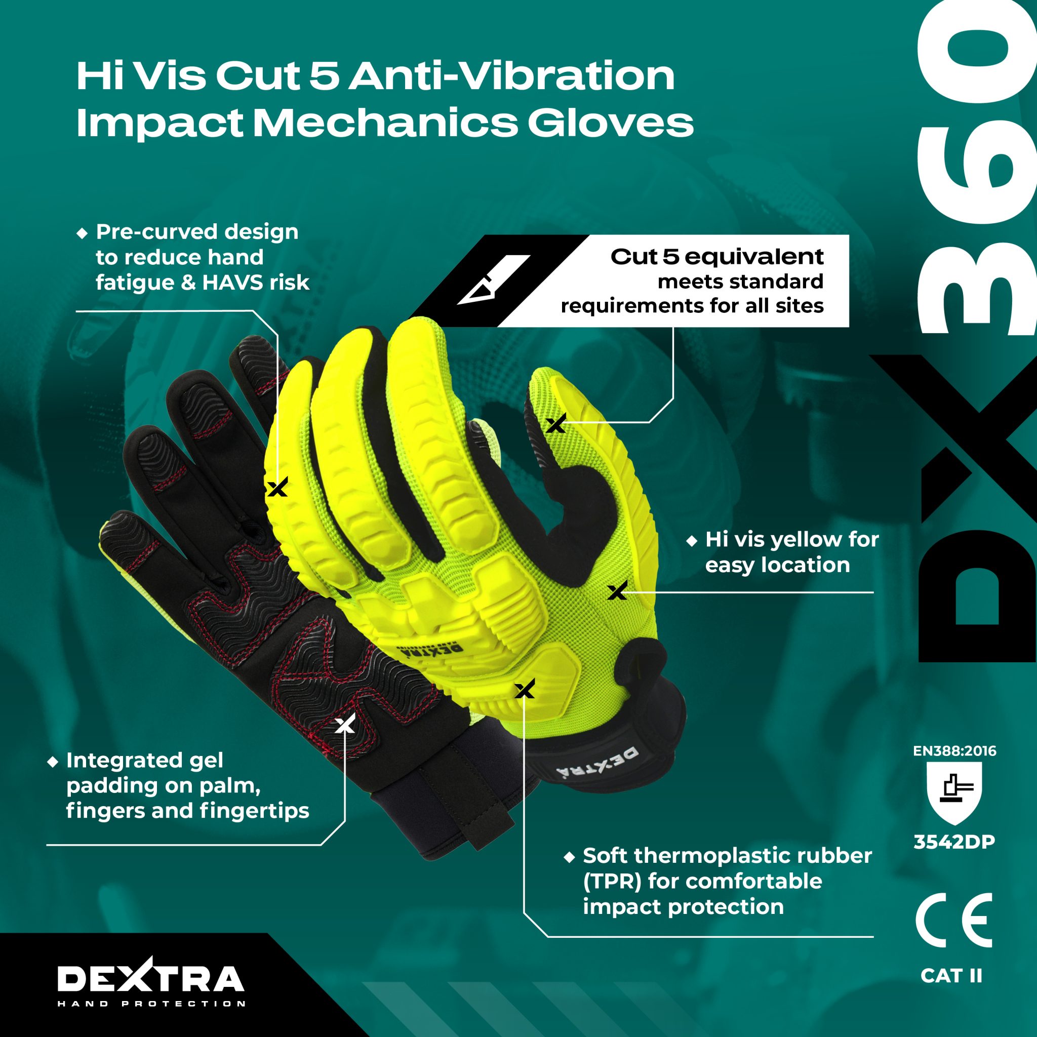 Dextra - DX360 - Anti-Vibe Impact Mechanics Gloves